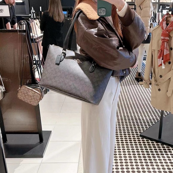 Coach | Bags | Coach Ch54 Gallery Tote In Signature Canvas In Brown ...